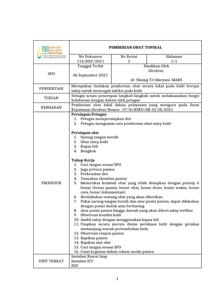 114. PEMBERIAN OBAT TOPIKAL | PDF