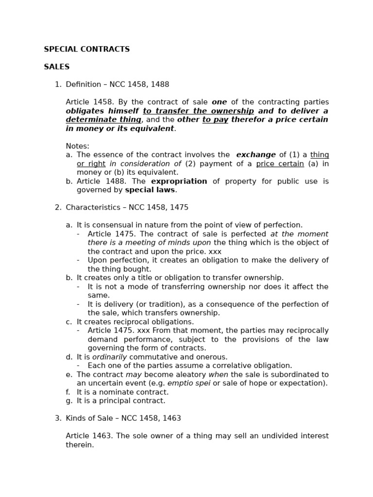 Special Contracts | PDF