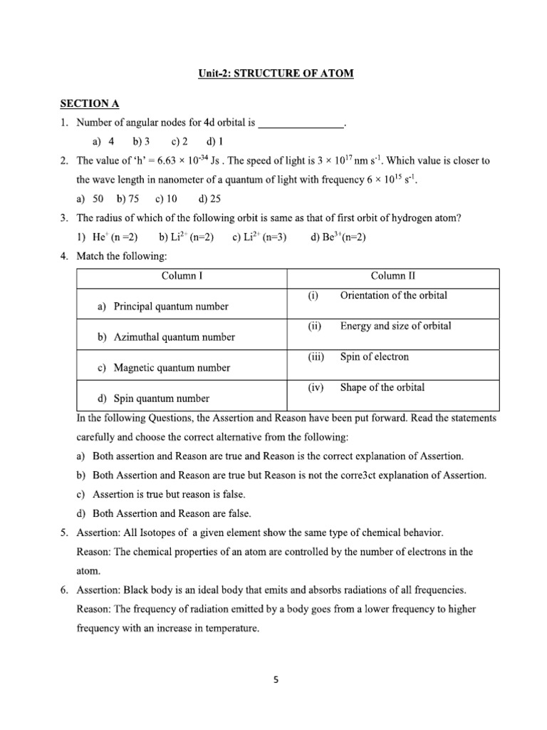 Structure of Atom | PDF