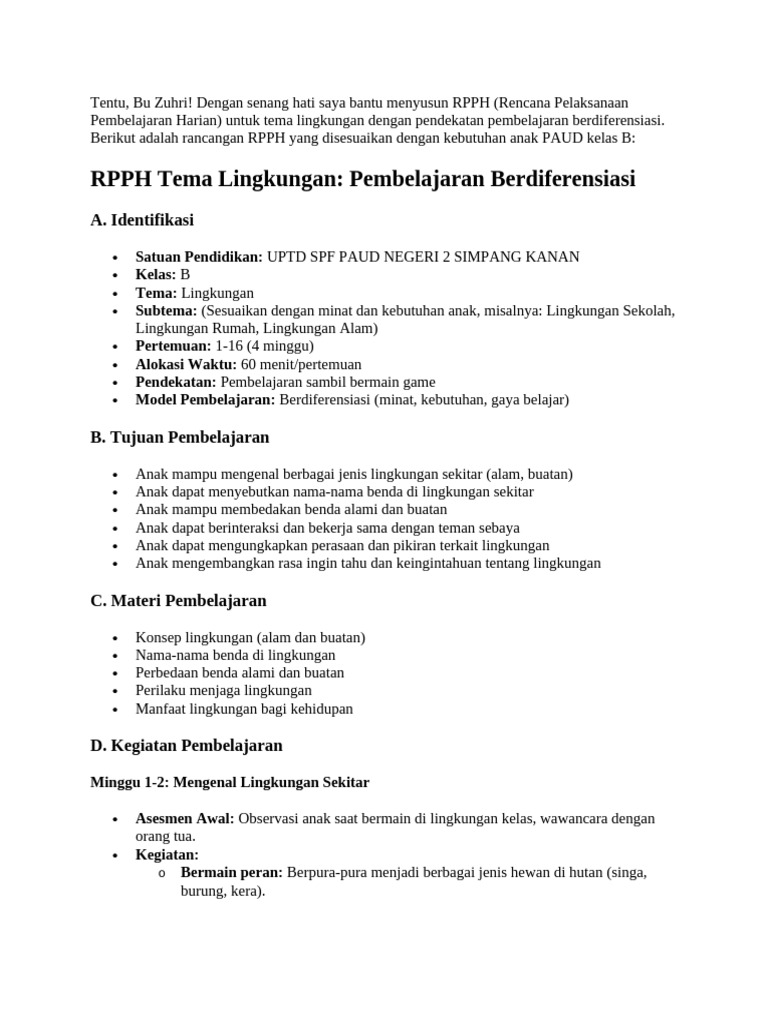 RPPH Kurikulum Merdeka | PDF