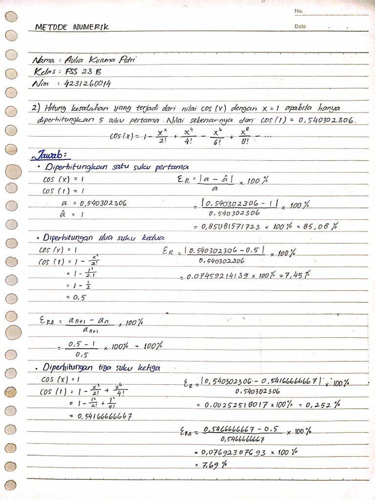 Metode Numerik - Auliakusumaputri | PDF