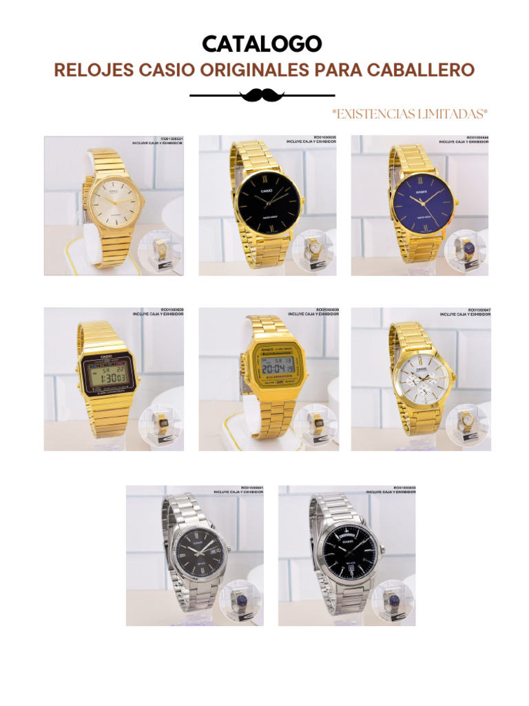 Catálogo Relojes Casio Originales para Caballero | PDF