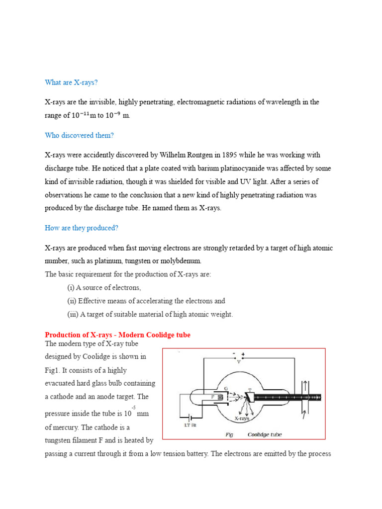 Notes On X-Rays | PDF
