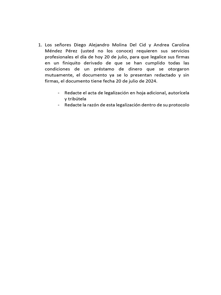 Ejercicios Actas de Legalizacion | PDF