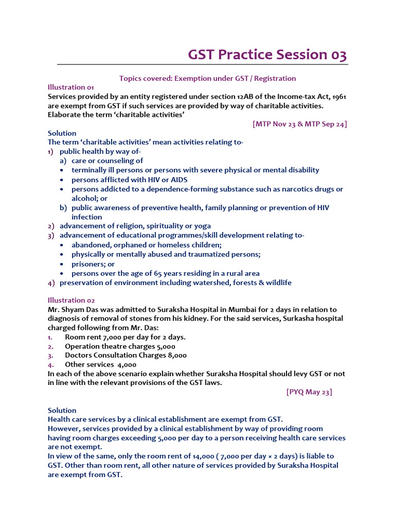 GST Session 3 Solution | PDF