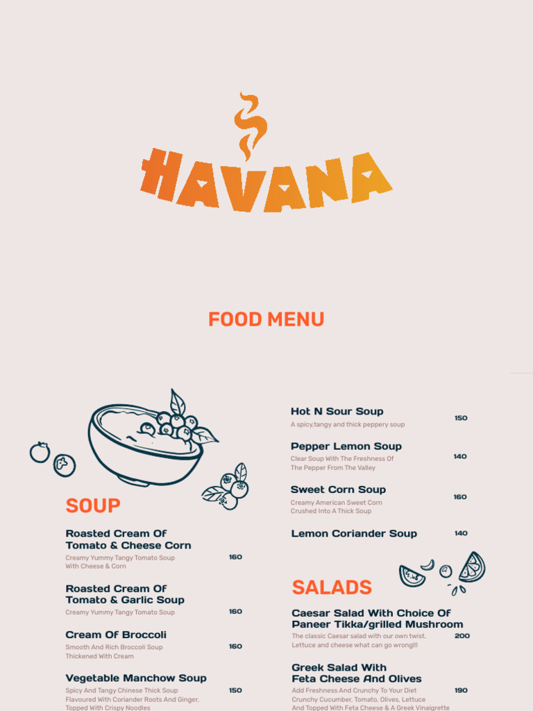 Havana Menu (August) | PDF