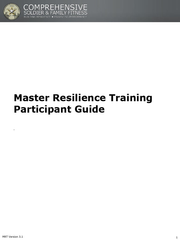 Resilience Training Student Participant Guide | PDF