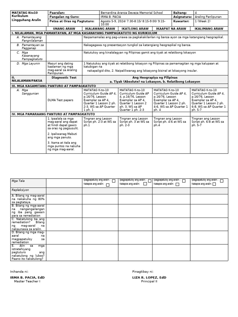 DLL AP SCIE Q1 wk2 | PDF