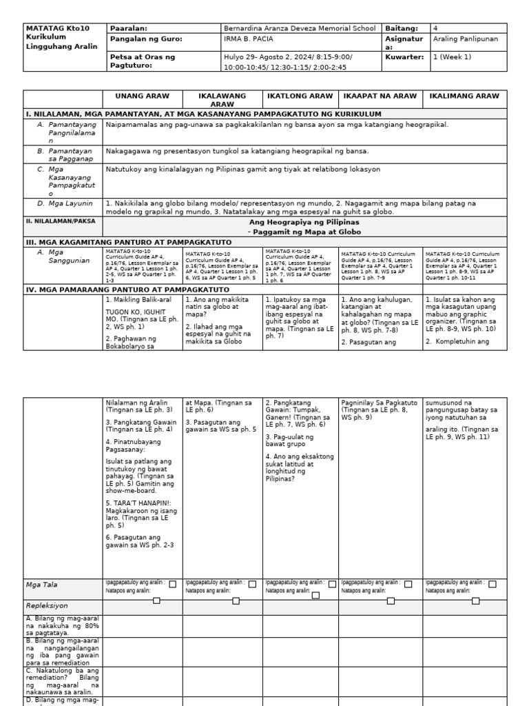 DLL AP SCIE Q1 wk1 | PDF