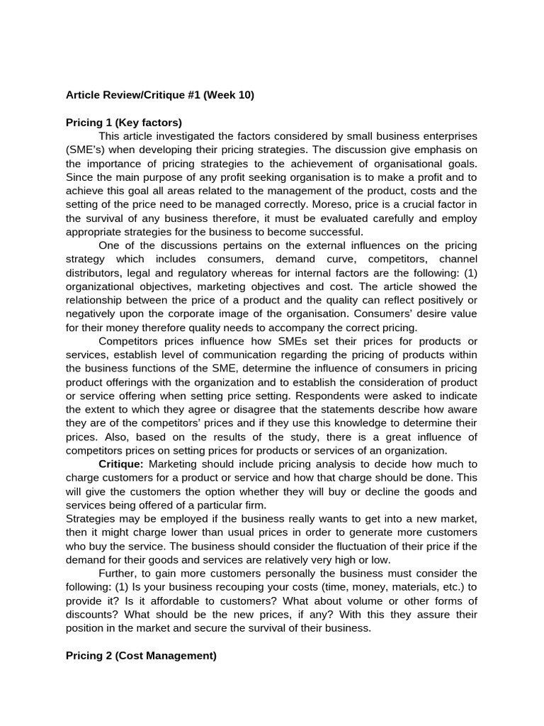 Article Review Week 10 | PDF