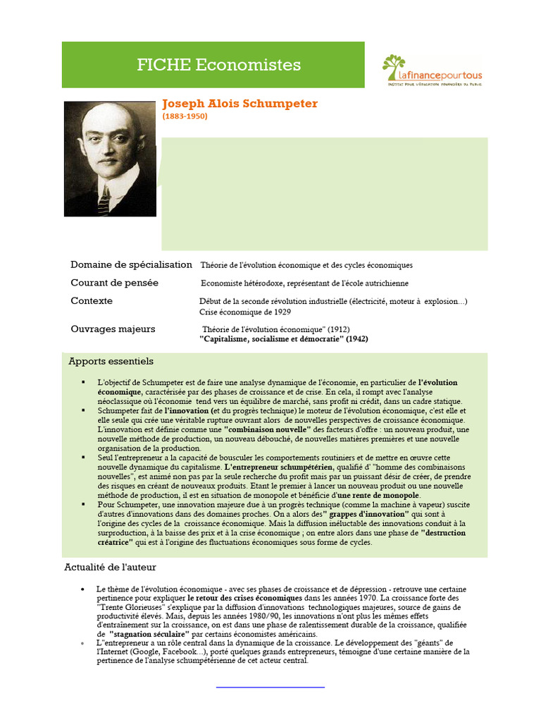 Fiche Schumpeter | PDF