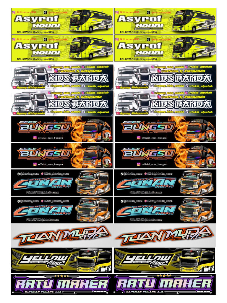 Stiker Bus Panjang | PDF