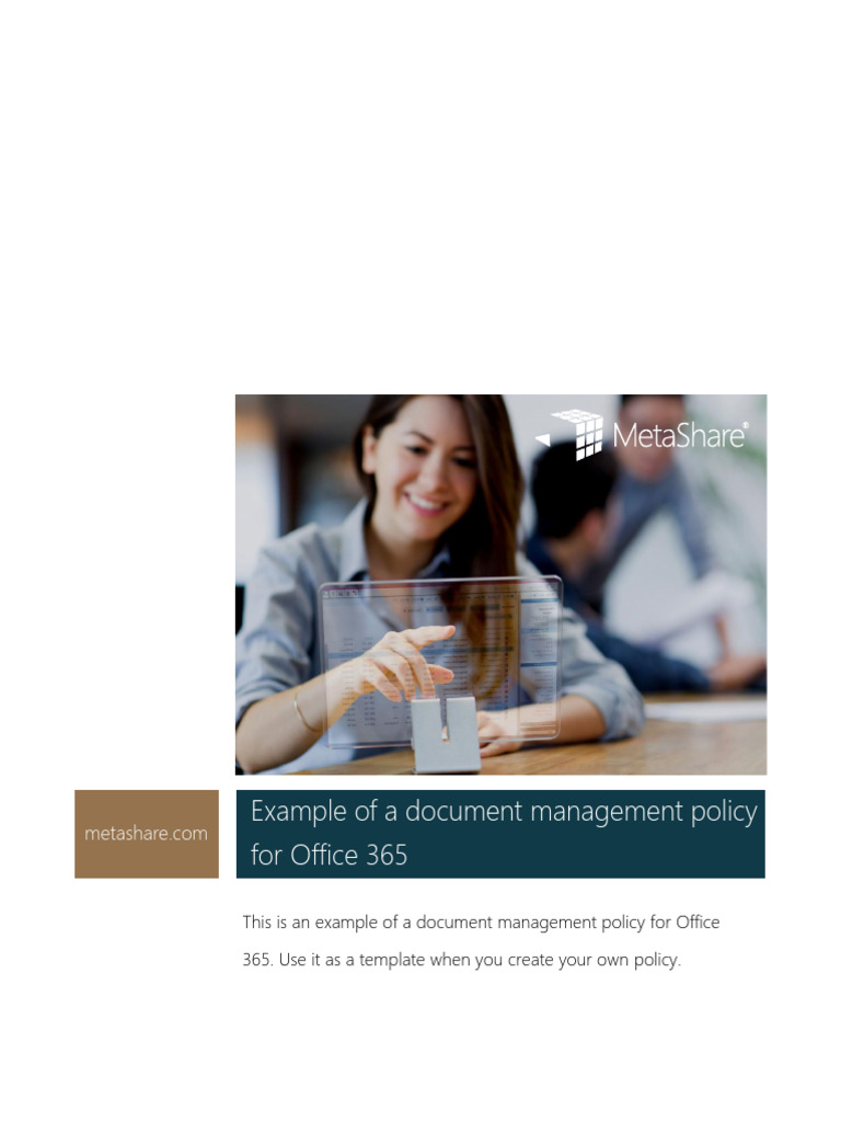 Example of A Document Management Policy For Office 365 | PDF