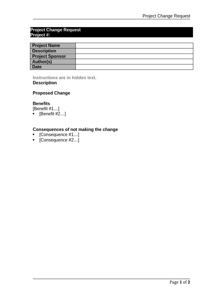 ProjectChangeRequestTemplate Updated | PDF