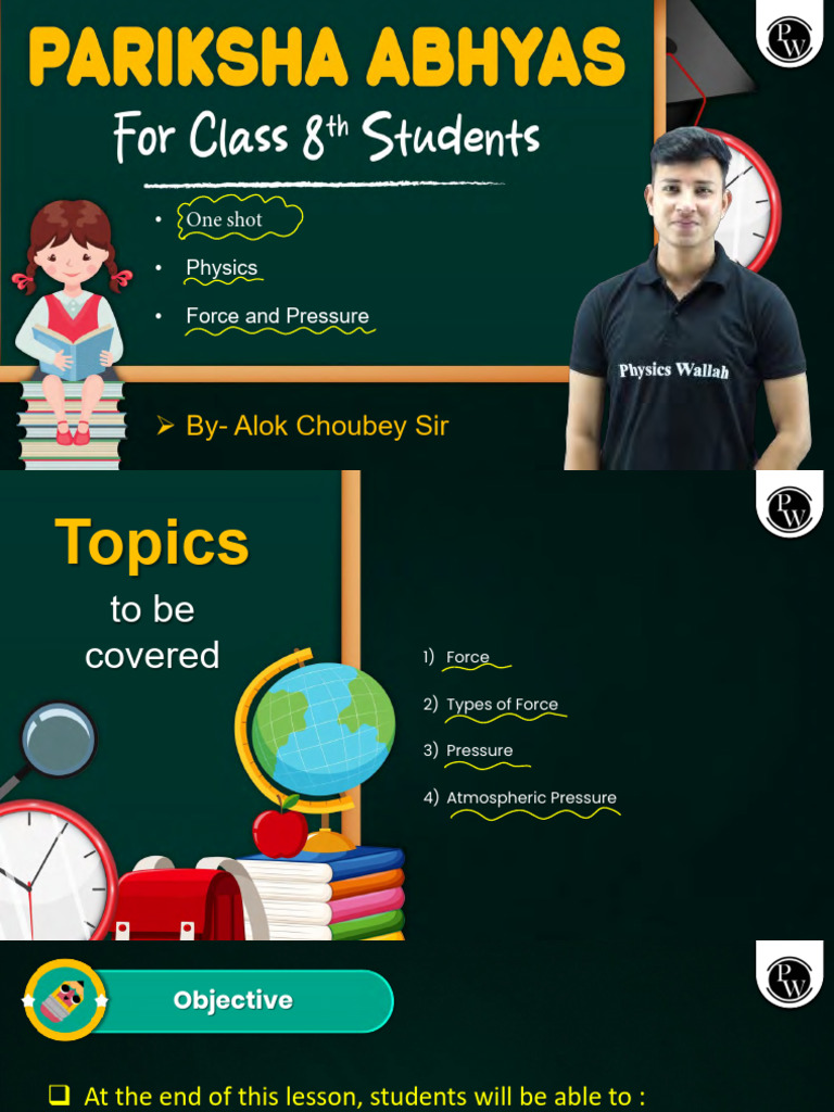 FORCE AND PRESSURE - Class Notes - Pariksha Abhyas | PDF