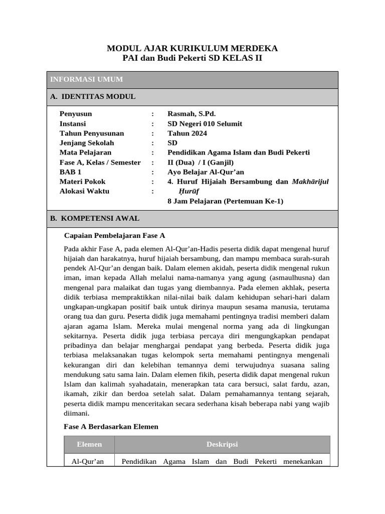 Modul Ajar Kurikulum Merdeka | PDF
