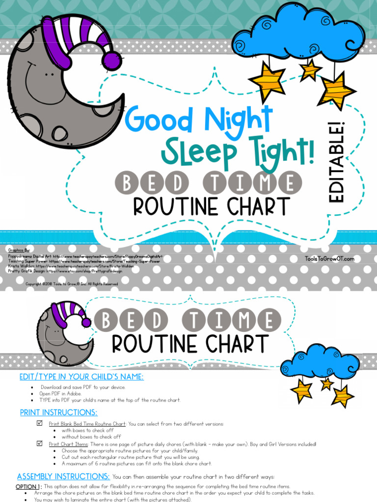 Daily Routine Chart Bed Time | PDF