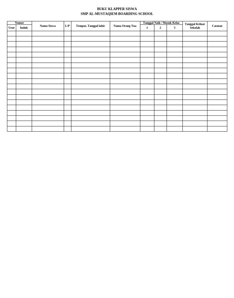 Buku Klapper Siswa SMP | PDF