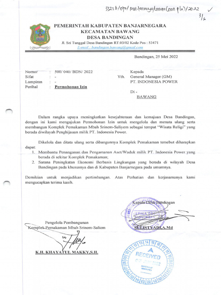 Contoh Surat Pemerintah Desa | PDF