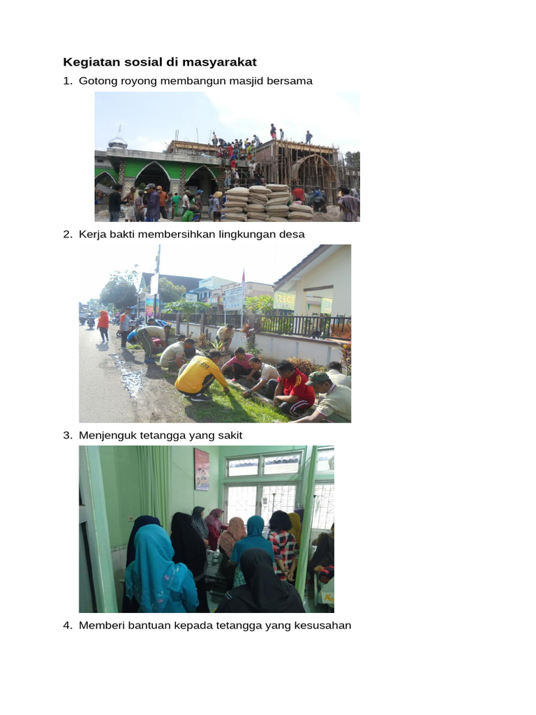 Kegiatan Sosial Di Masyarakat | PDF