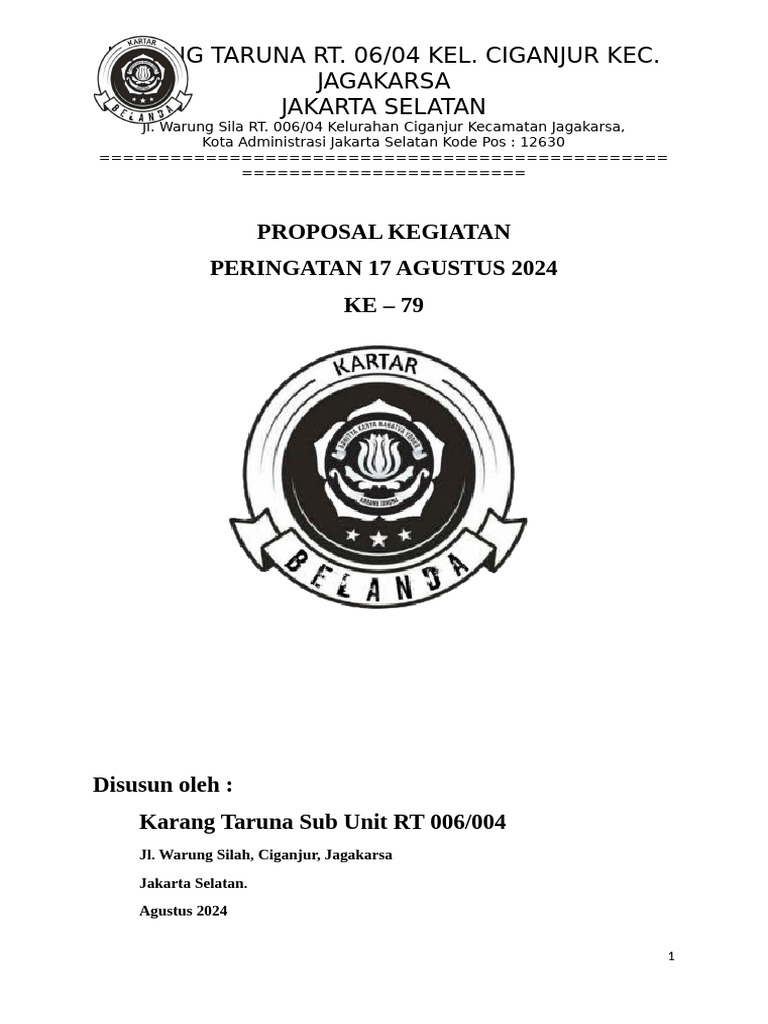 Proposal KATAr RT 006 - 2024 | PDF