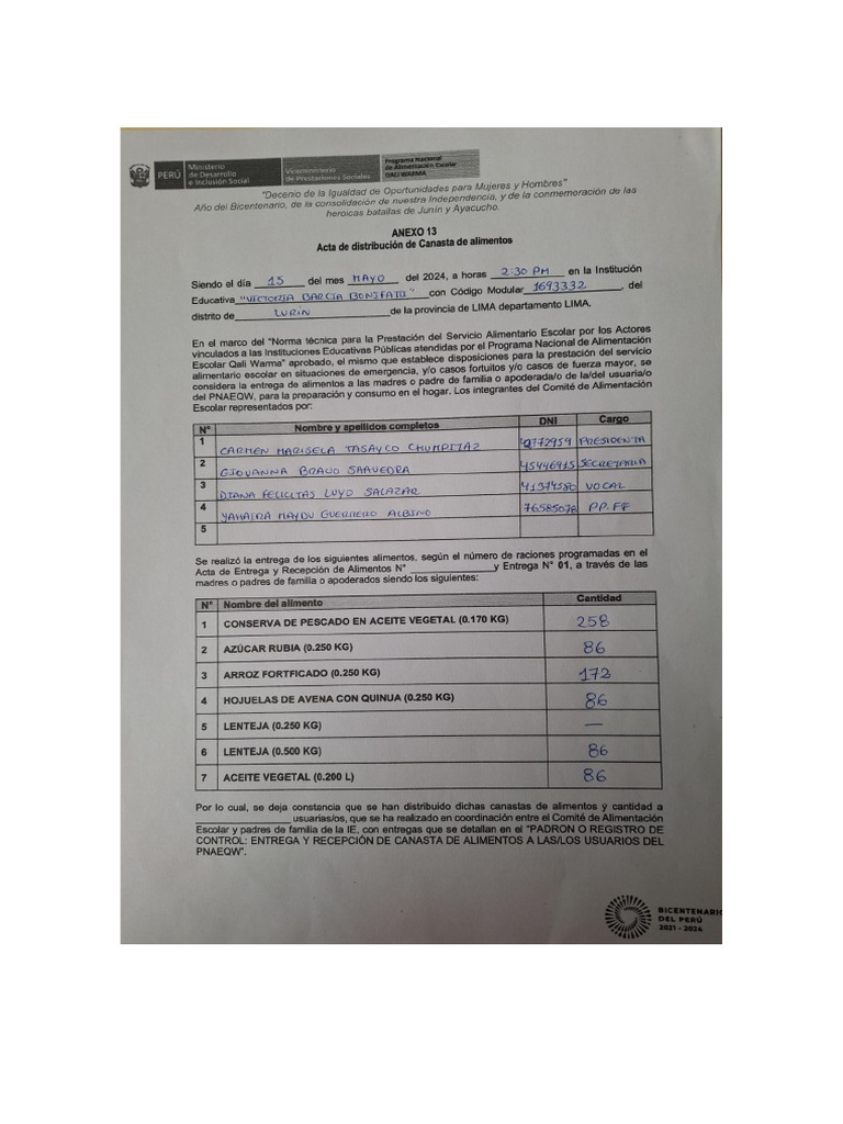 Evidencias VBF Lurin-1-2 | PDF