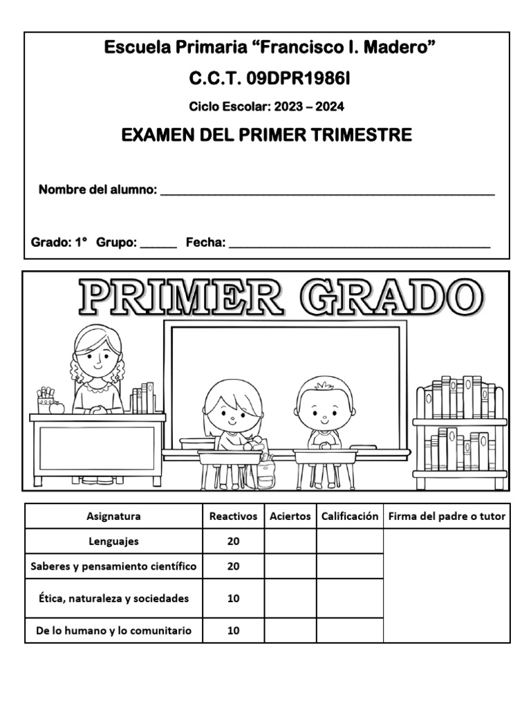 Examen Primer Trimestre | PDF