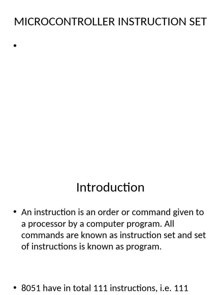Microcontroller Instruction Set | PDF | Computer Hardware | Teaching ...