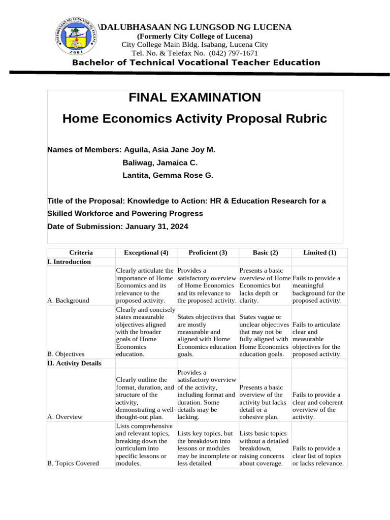 HomeEconomics Proposal | PDF | Learning | Behavior Modification