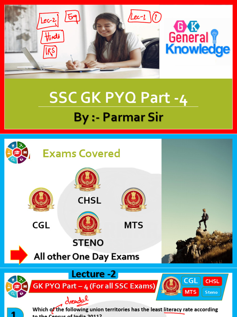 Lecture - 2 (SSC GK PYQ Part - 4) | PDF