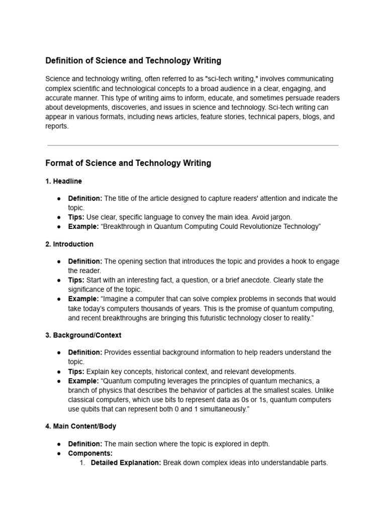 Sci and Tech Guide | PDF