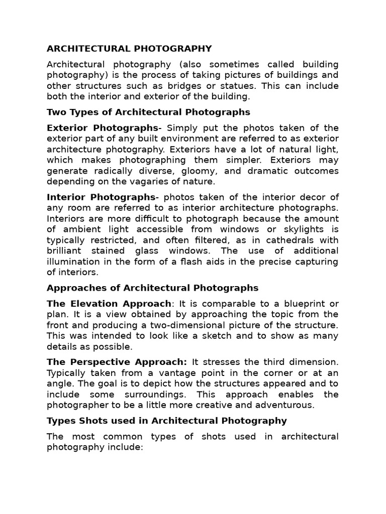 Architectural Photography | PDF