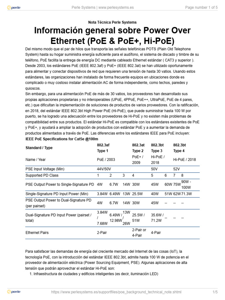PoE, Poe+ & Hi PoE | PDF