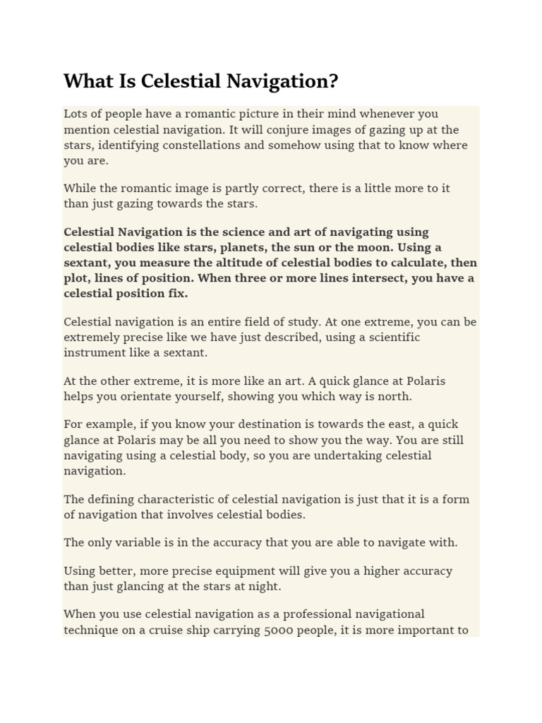 What Is Celestial Navigation | PDF