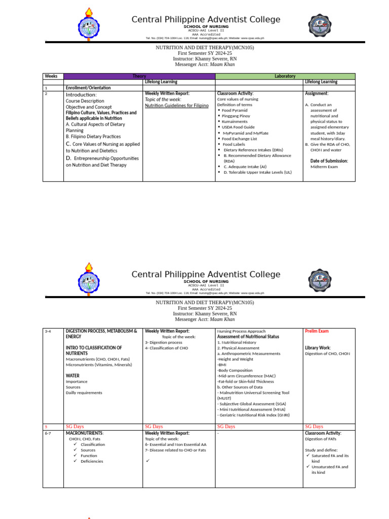 Nutrition Course Guide 2024 25 AutoRecovered | PDF