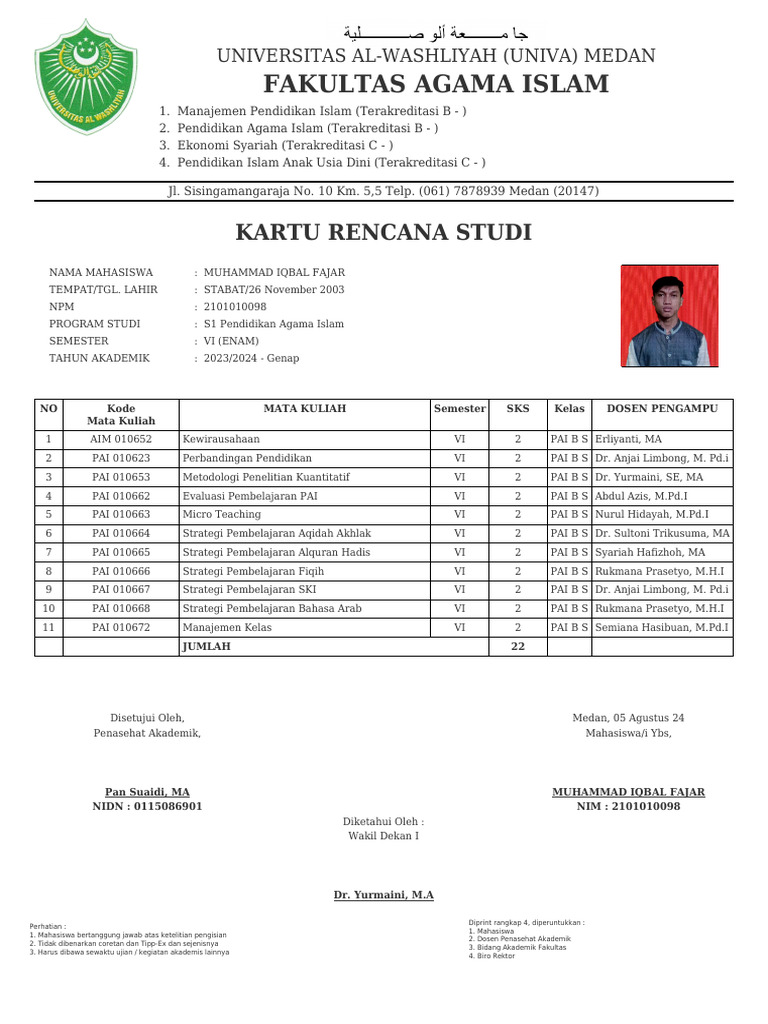 KRS 2023 2024 Genap 2101010098 | PDF