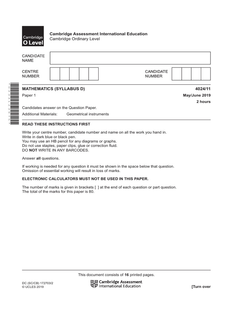 Math D QP Merged May-June'19 | PDF