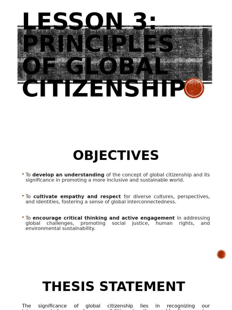 Lesson 3 Principles of Global Citizenship | PDF