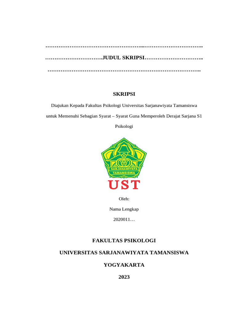 Template Skripsi Kuantitatif | PDF