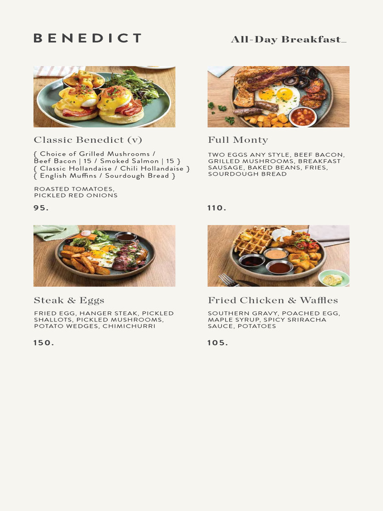 BENEDICT Food Menu 042423 8ef1cc53ac | PDF