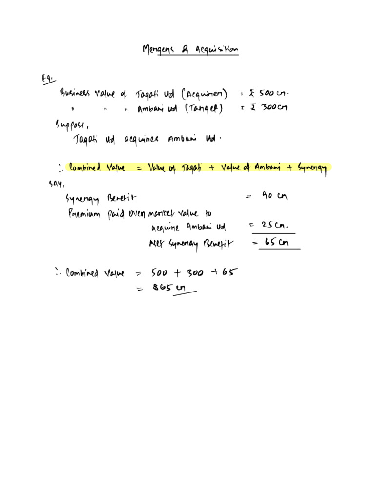 Mergers and Acq New-1 | PDF