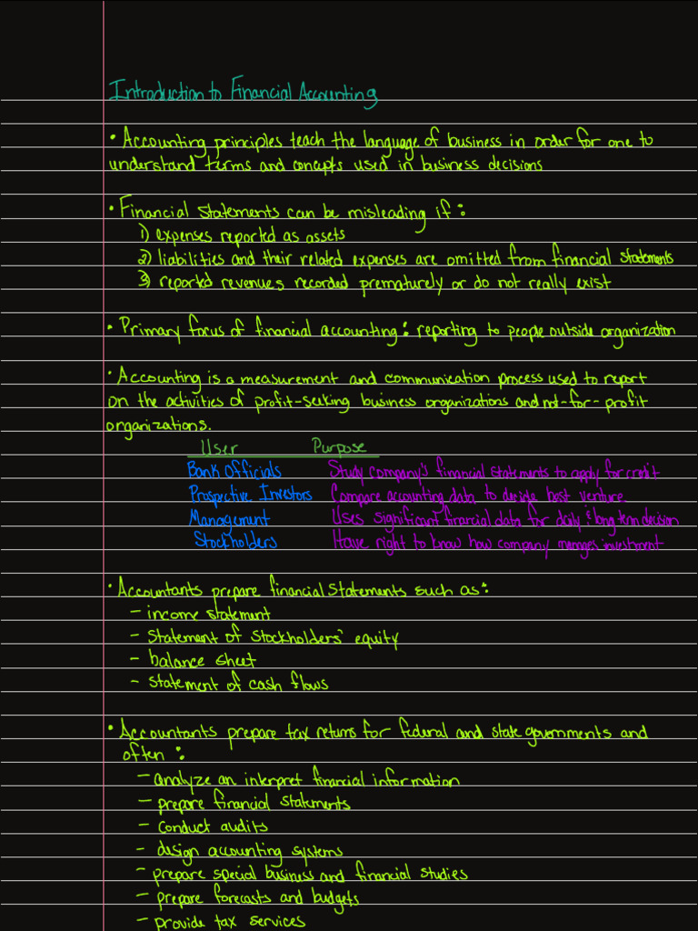 Principles of Accounting Study Notes | PDF