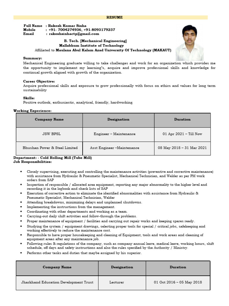 Rakesh Sinha CV | PDF