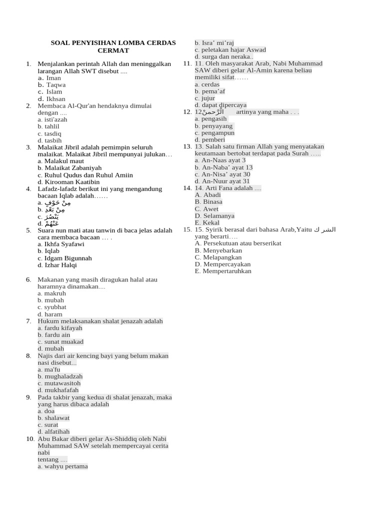 Soal Penyisihan | PDF