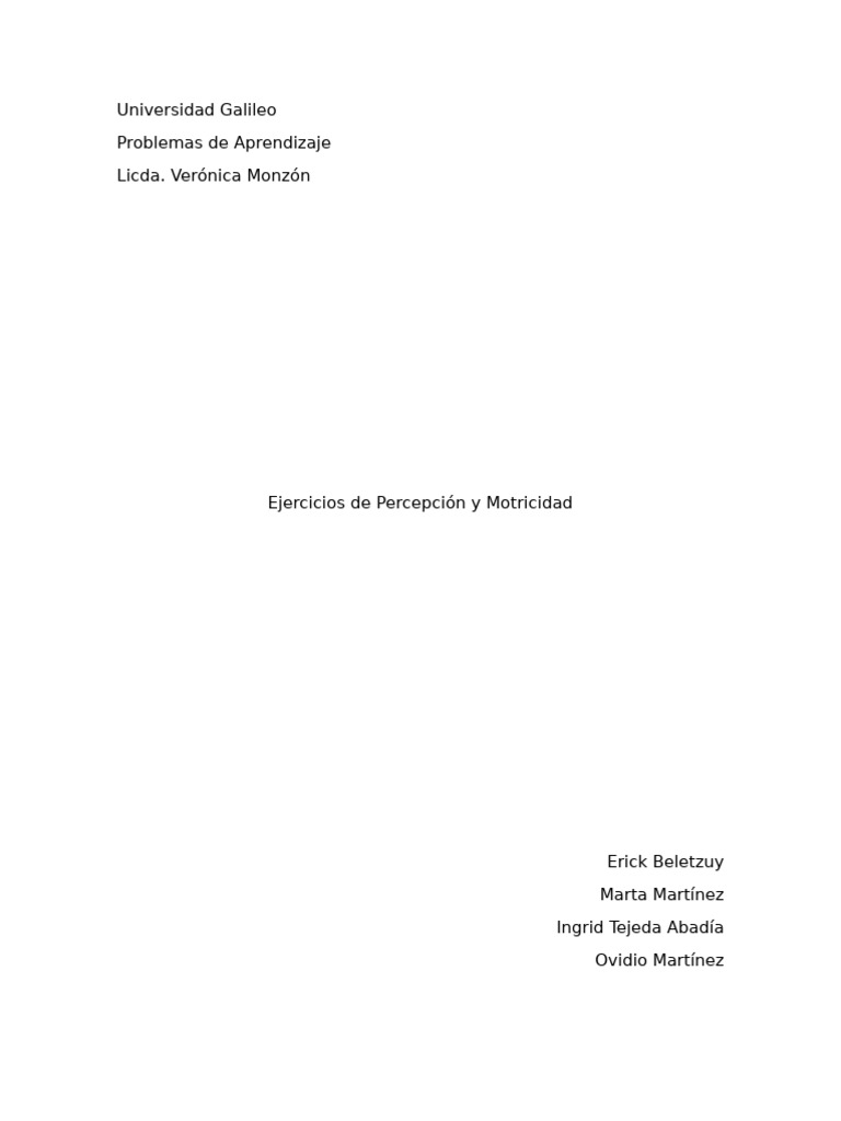 Percepci N y Motricidad | PDF | Crecimiento personal y profesional | Salud y bienestar