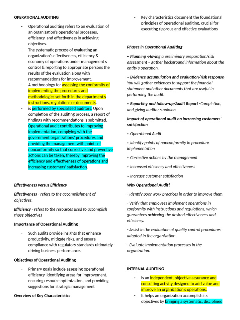 OPERATIONAL AUDITING Module 2 | PDF