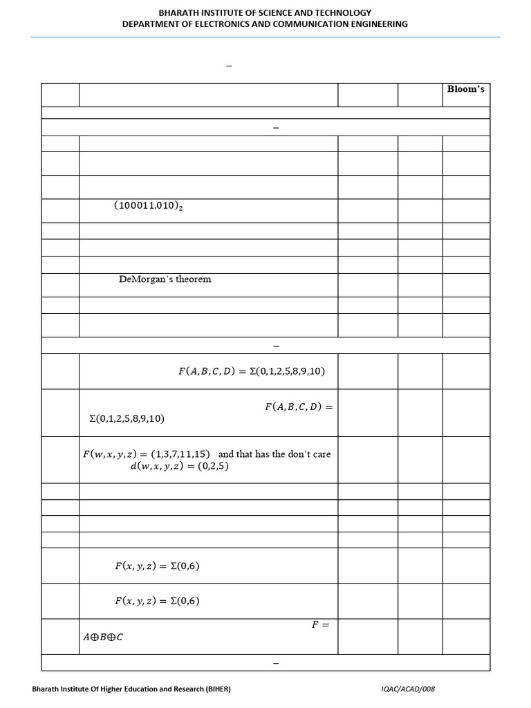 Digital Electronics Question Bank | PDF | Vhdl | Teaching Methods ...