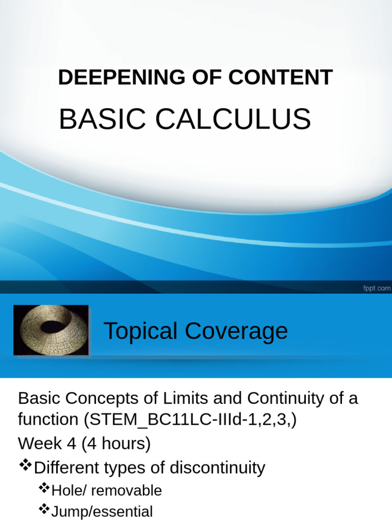 Basic Calculus Deepening 4th Week | PDF