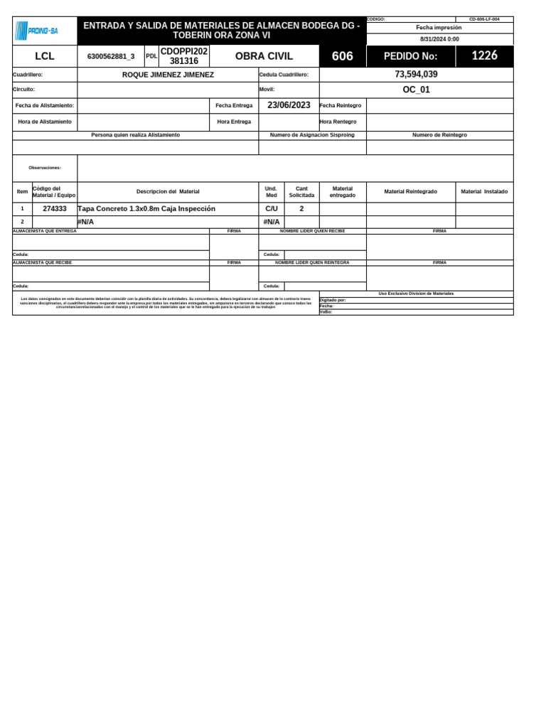 Formato Programado Actualizado Pdf