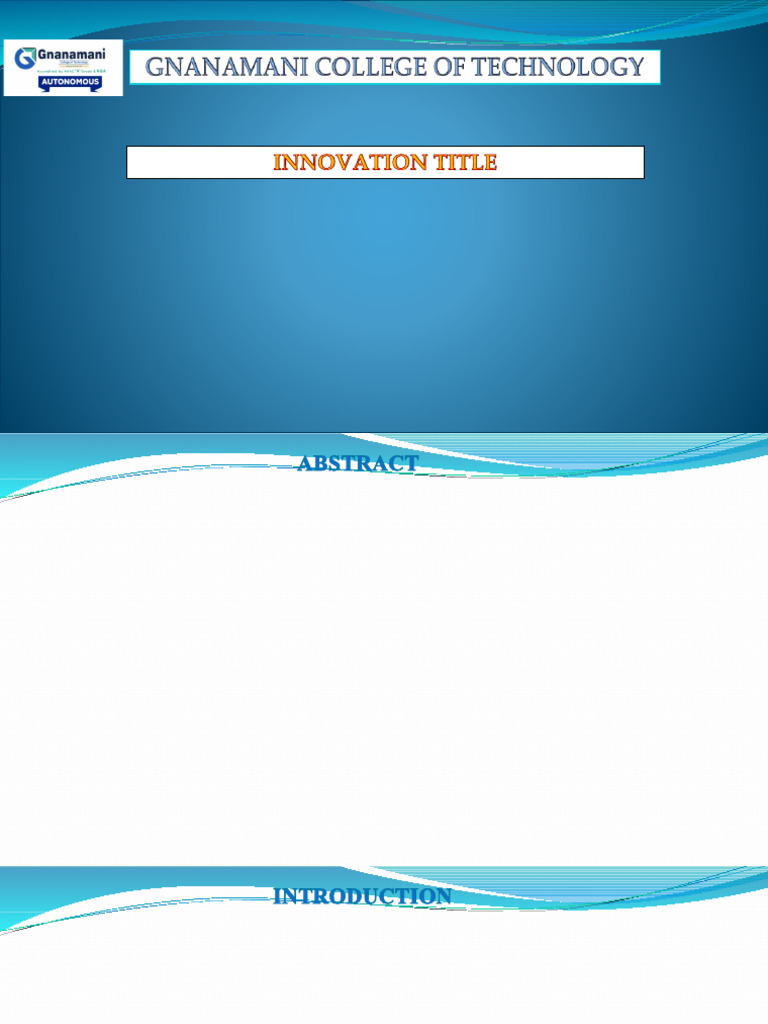 Template For Institute Innovation Competition | PDF